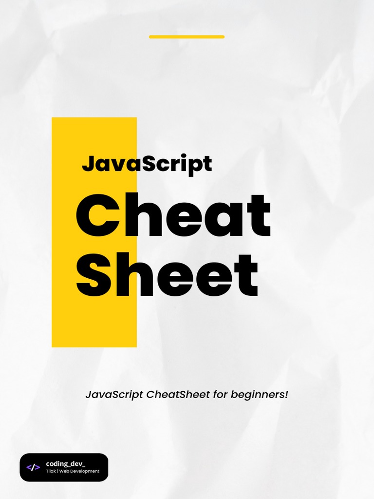Js Cheatsheet By Coding Dev Pdf Java Script World Wide Web