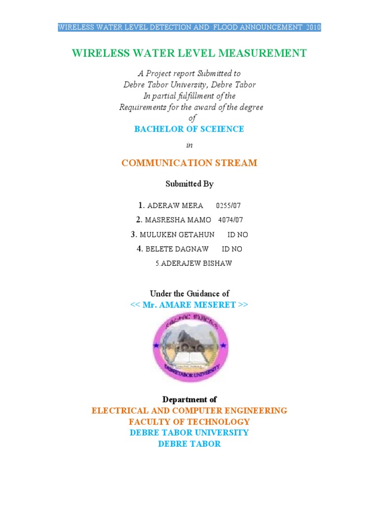 Wireless Water Level Measurement System | PDF | Rectifier | Light ...