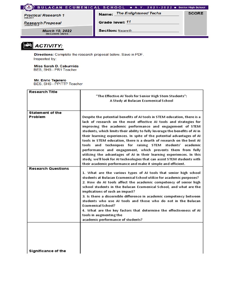 Grade 11 Research | PDF | Artificial Intelligence | Intelligence (AI ...