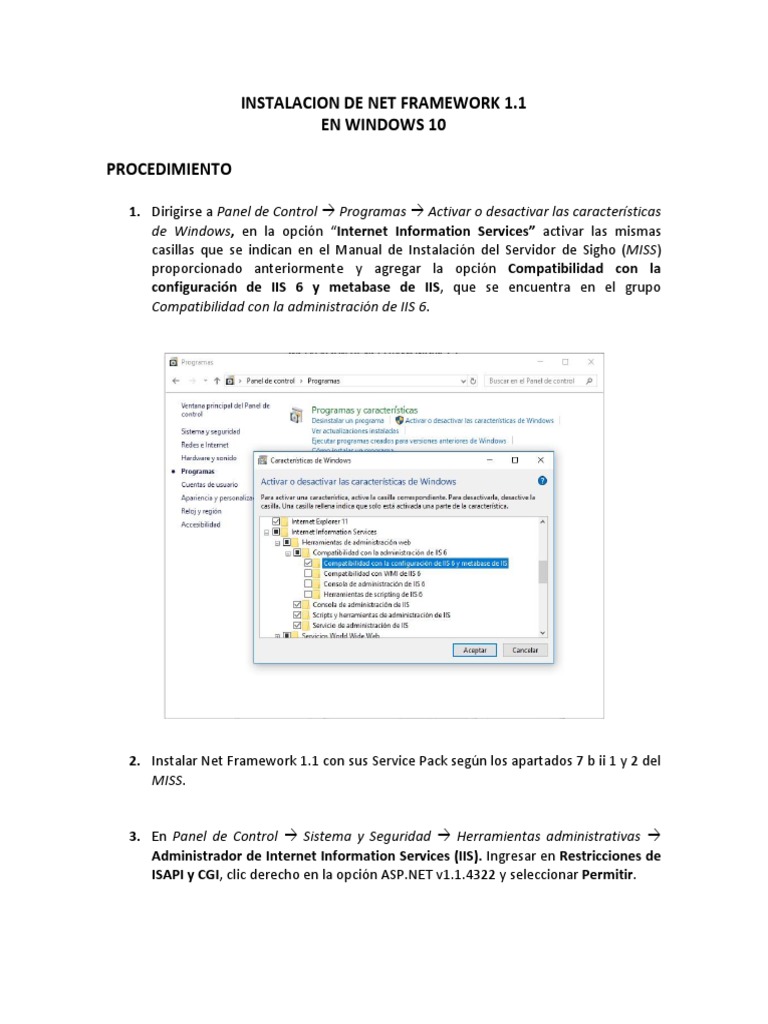 Instalacion de Net Framework 1 - 1 | PDF