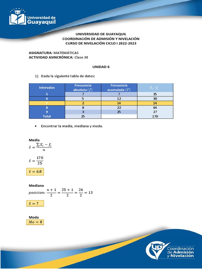 Tarea - U6 - Clase 30 - S8 | PDF