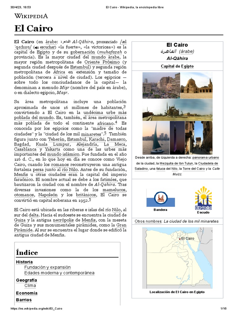 El Cairo: Índice | PDF | El Cairo