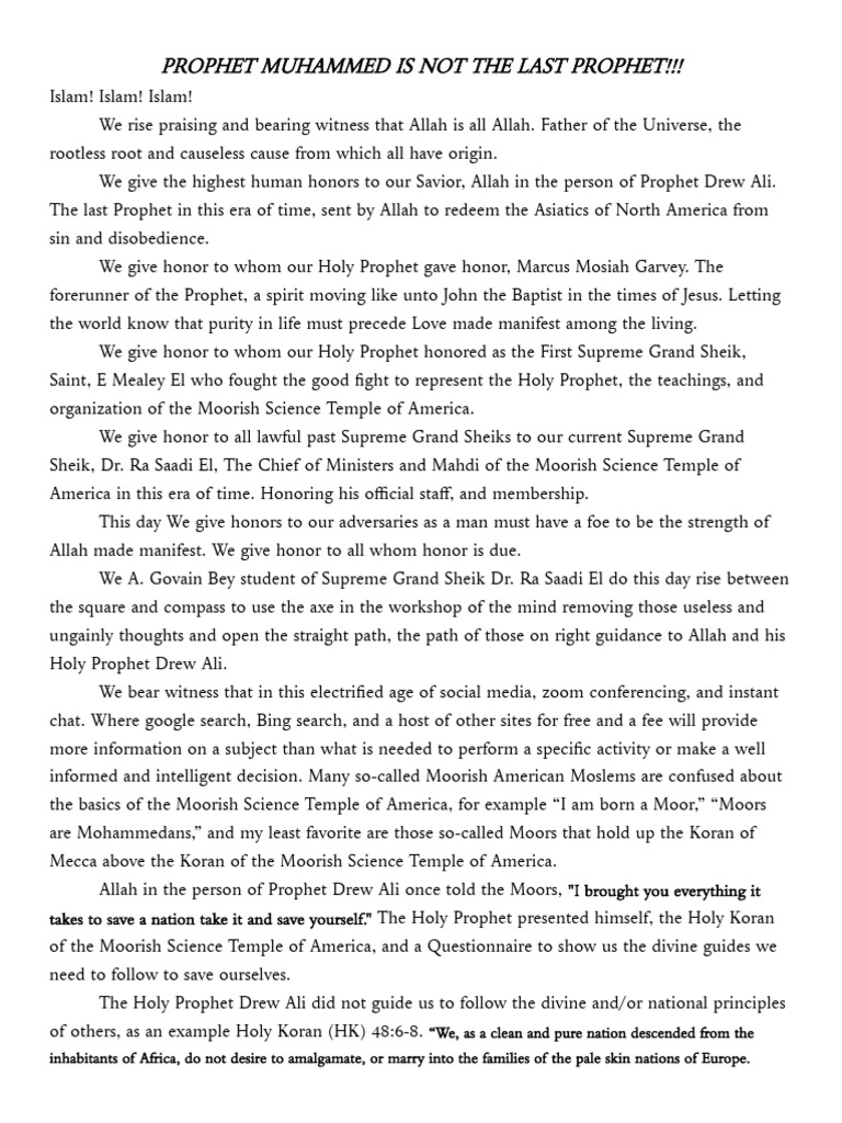 Prophet Mohammed Is Not The Last Prophet | PDF | Prophets And ...