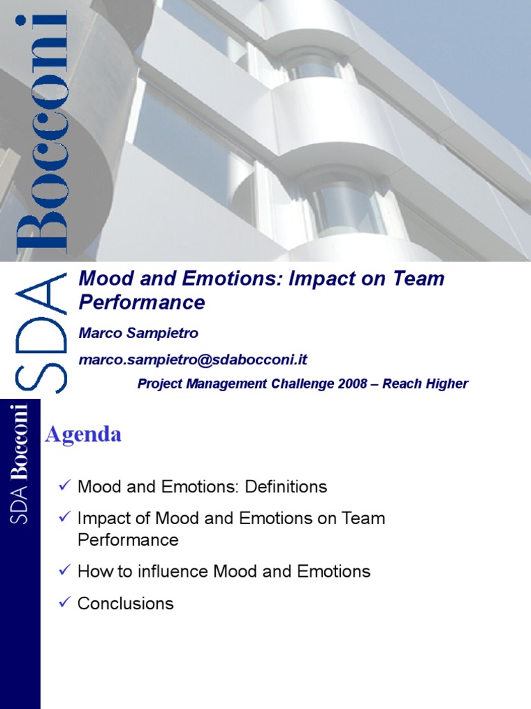 Mood and Emotions - Impact On Team Performance | PDF | Mood (Psychology ...