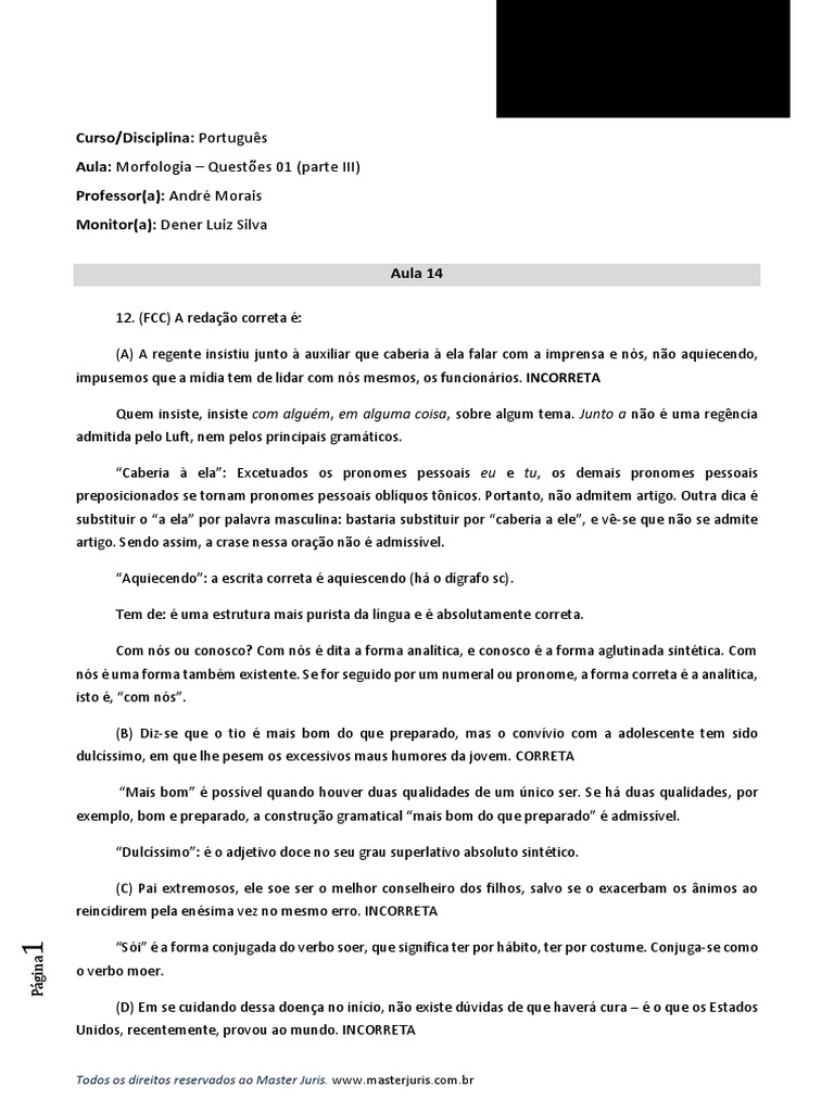 Resumo Portugues para Concursos 14 Min | PDF | Pronome | Plural
