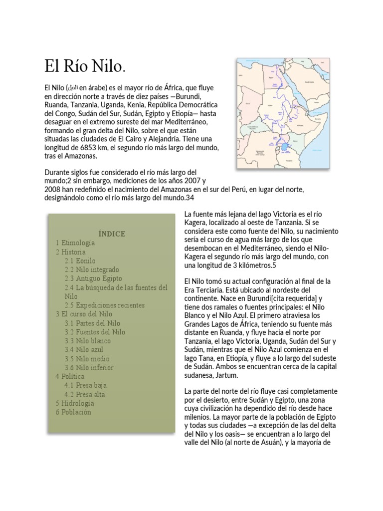 C4_El Río Nilo | PDF | Nilo | Ciencias de la Tierra