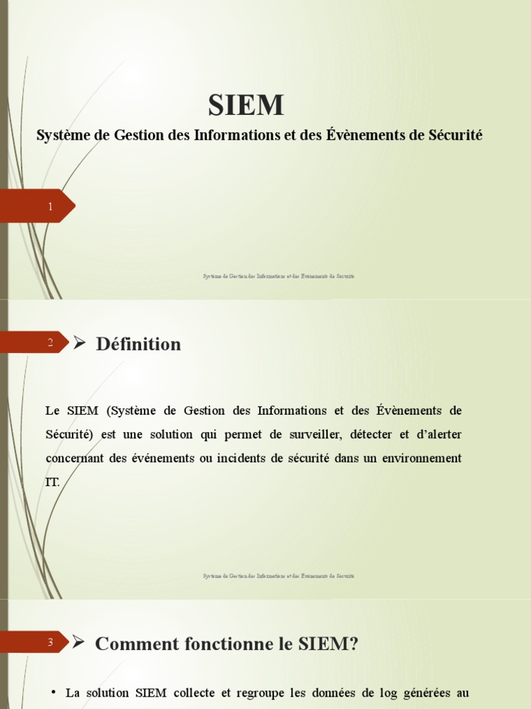 SIEM | PDF | Sécurité des systèmes d'information | Sécurité