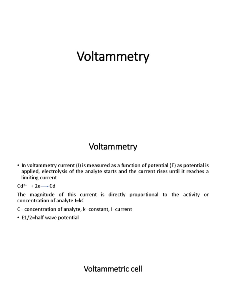 Voltammetry | Download Free PDF | Electrode | Electricity