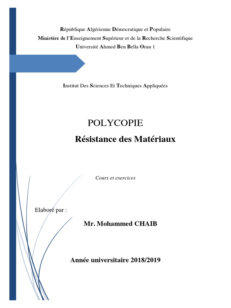 Polycopie: Résistance Des Matériaux | PDF