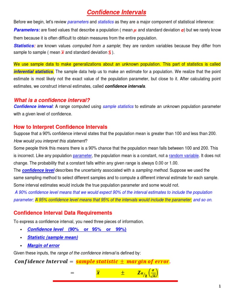 Understanding Confidence Intervals | PDF | Statistics | Standard Deviation