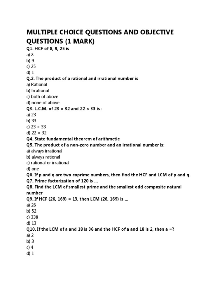 Chapter 1 Questions Math | PDF