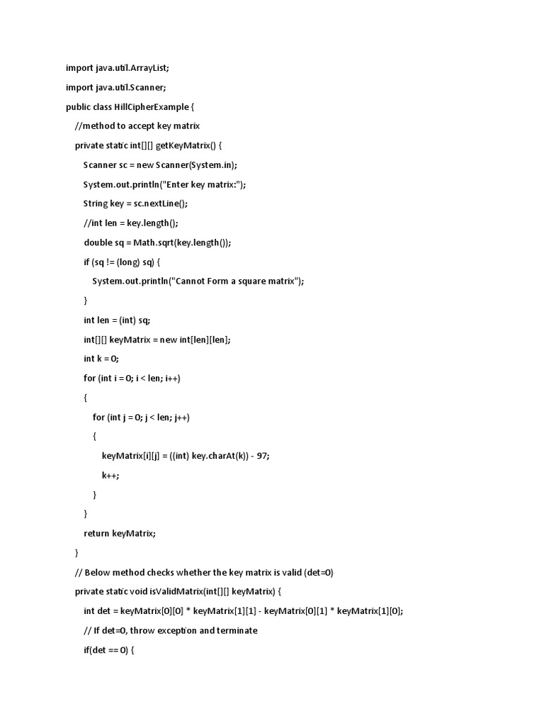Hill Cipher | PDF | Encryption | Cryptography Hill Cipher | PDF | Encryption | Cryptography