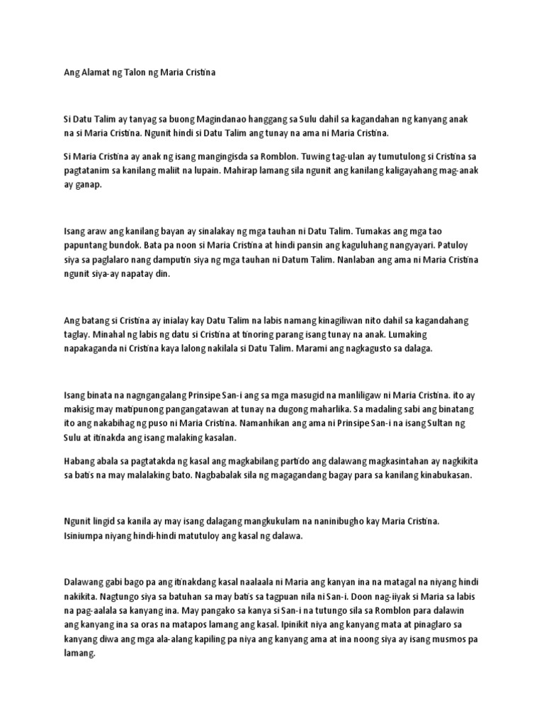 Ang Alamat NG Talon | PDF