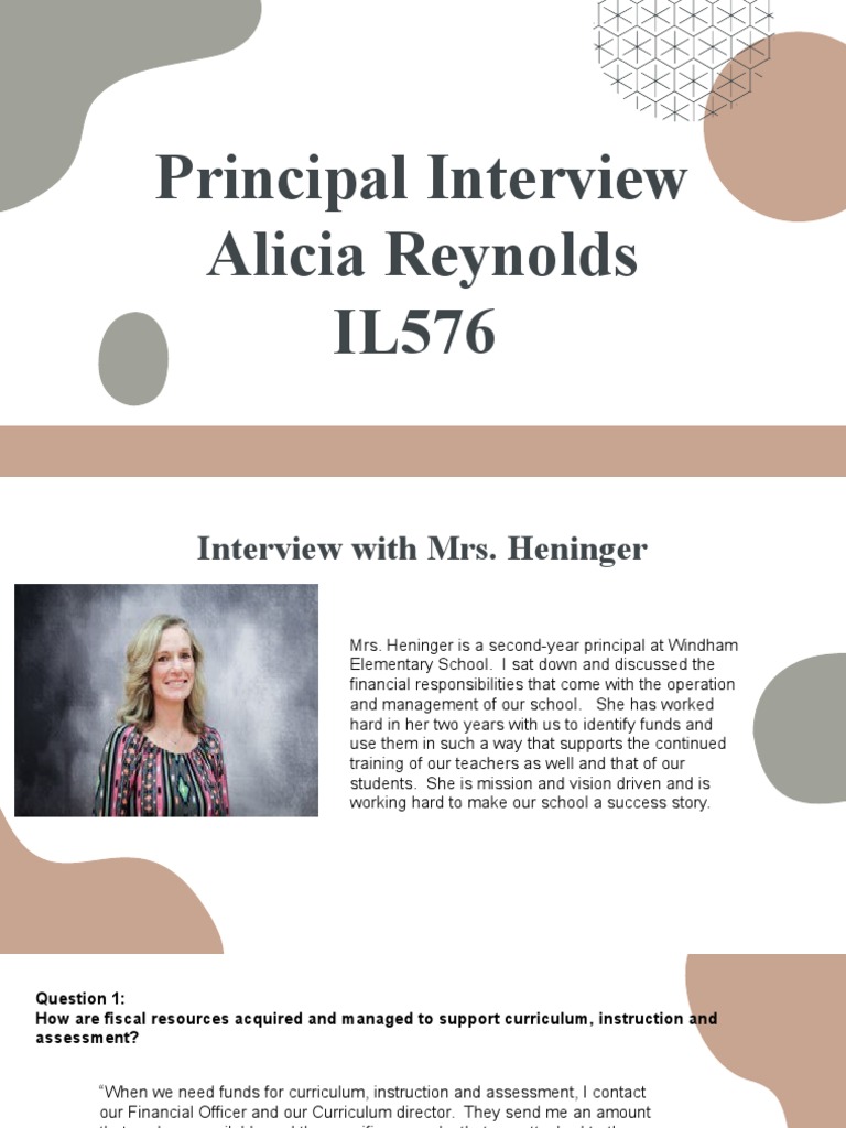 Reynolds - Principal Interview - Assignment | PDF