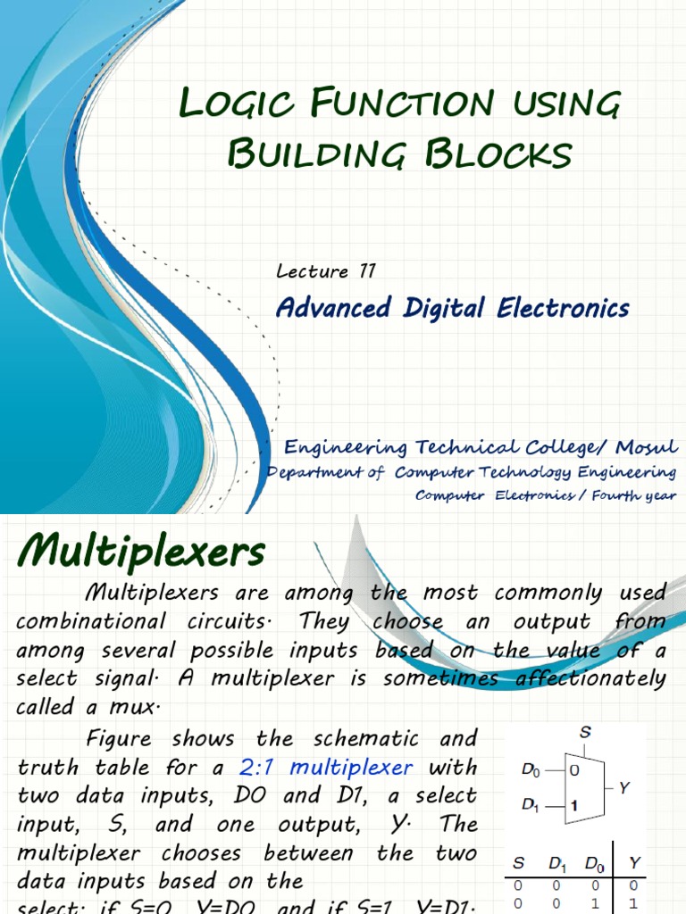 ADE Lecture11 | PDF | Logic Gate | Electrical Circuits