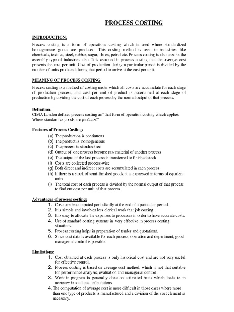 Process Costing | PDF