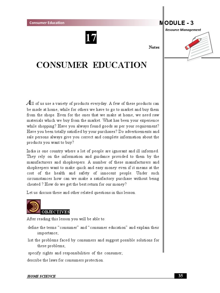 Consumer Education 321 E Lesson 17 PDF | PDF | Sales | Standardization