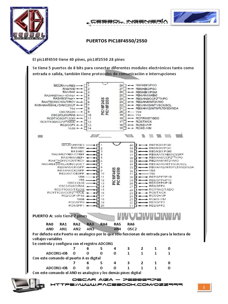 Puertos Pic18f4550 | PDF | USB | Ingenieria Eléctrica