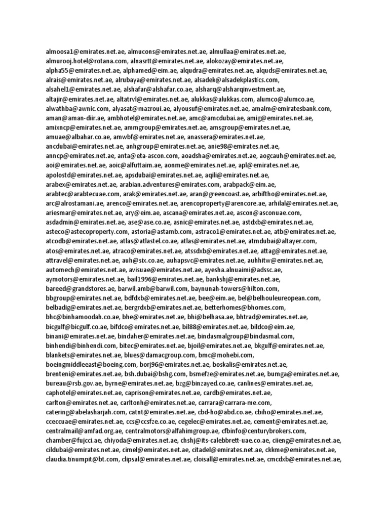 A Collection of Email Addresses from Various Organizations in the ...