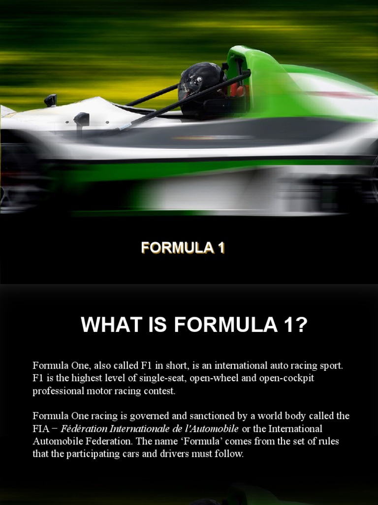 Formula 1 | PDF | Formula Racing | Formula One
