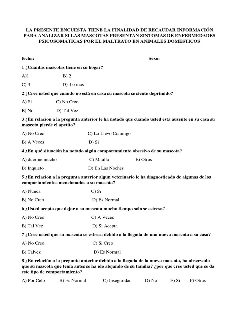 Encuestas Original | PDF | Mascota