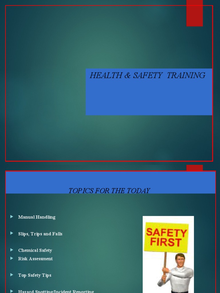 Health and Saftey Powerpoint | PDF | Occupational Safety And Health ...