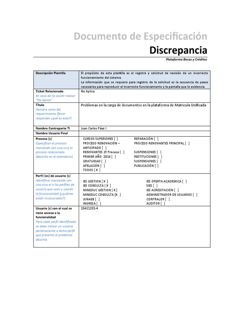 Plantilla.15.Discrepancia Carga Dctos PDF | PDF