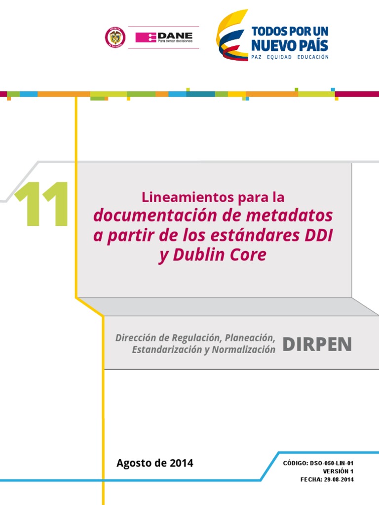 Metadatos DDI - Dublin Core DANE | PDF | Estadísticas | Metadatos