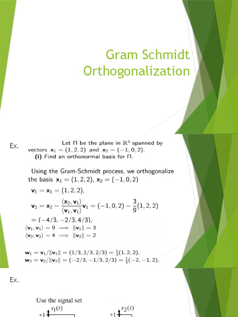 Gram Schmidt Orthogonalization | PDF