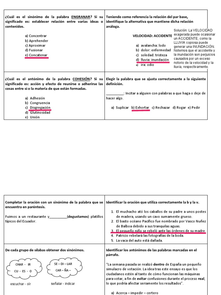 Actividades 3bgu - Sinónimos - Antónimos - Analogías - Término Excluido ...