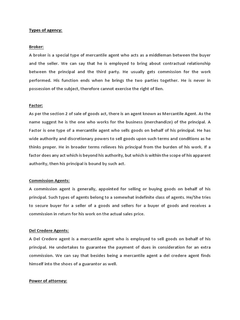 Types of agency | PDF