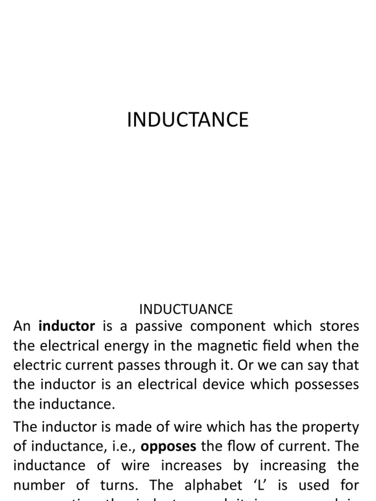 INDUCTANCE | PDF | Inductor | Inductance INDUCTANCE | PDF | Inductor | Inductance