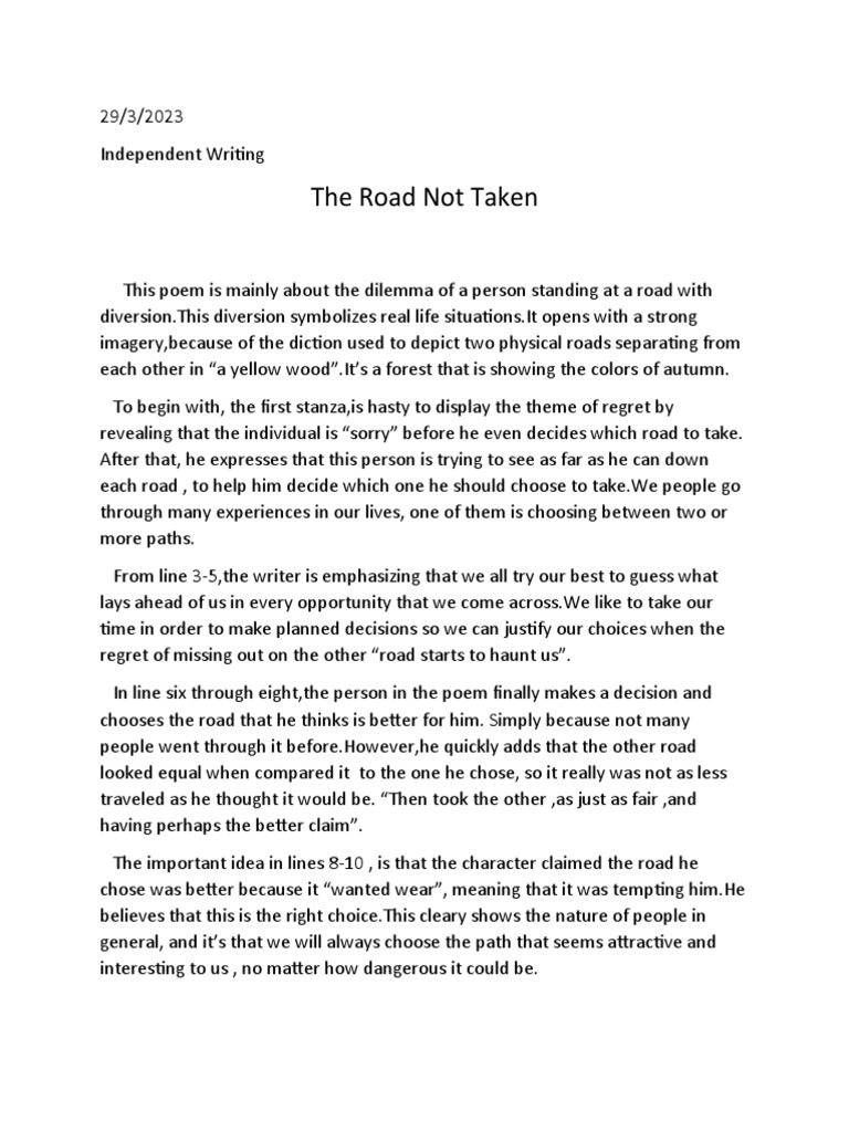 The Road Not Taken | PDF