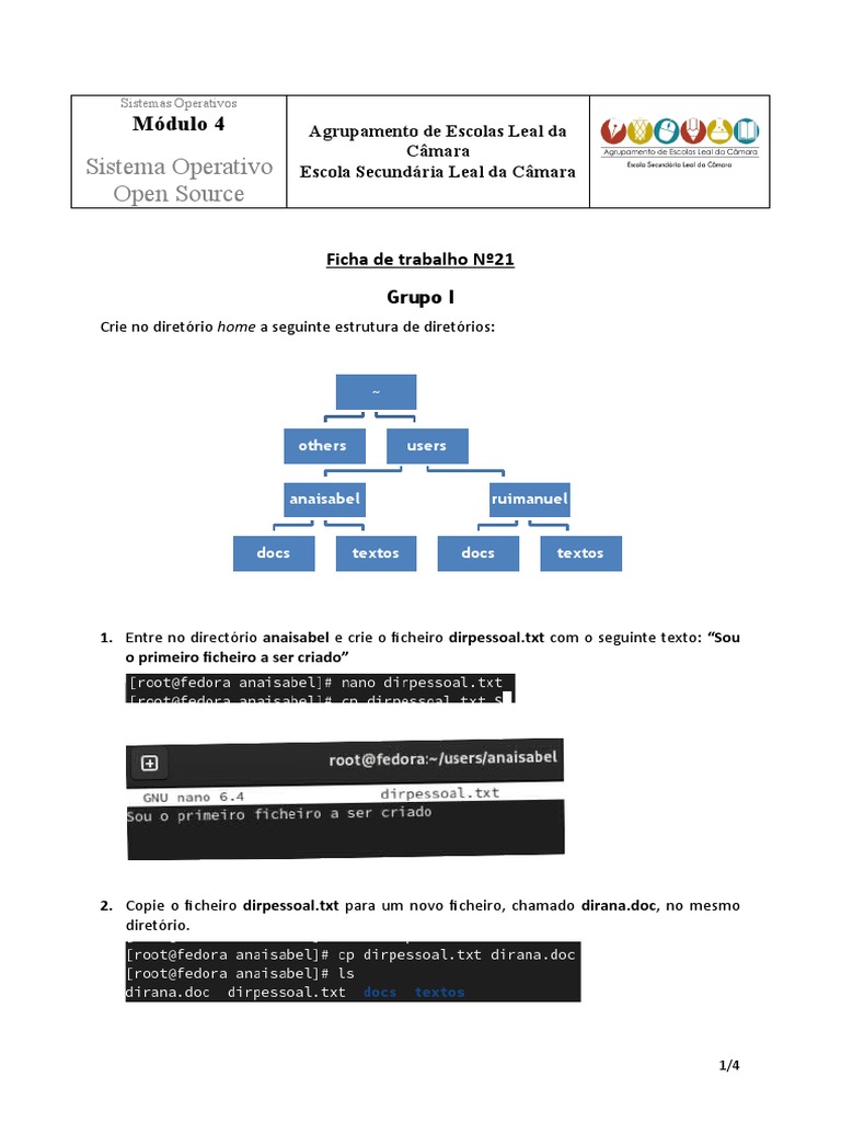 Ficha de Trabalho Nº21 - SO | PDF | Arquivo de texto | Informática
