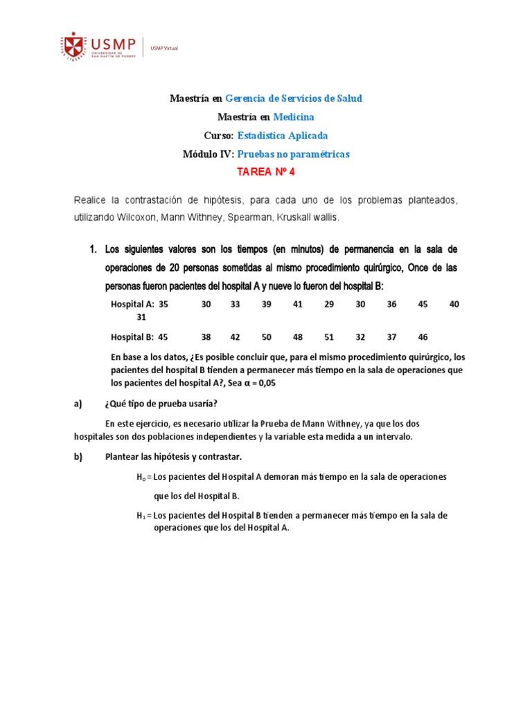 TAREA 4 Modulo 4 2°ciclo ESTADISTICA APLICADA | PDF | Hospital | Hipertensión