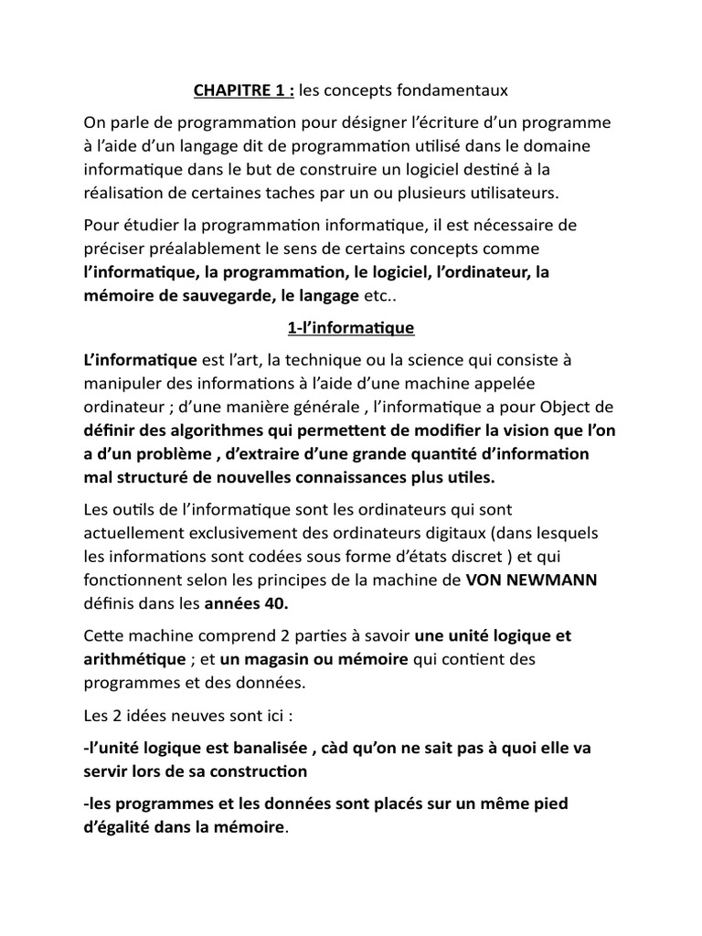 Introduction À La Programmation Informatique 1 | PDF | Informatique | Programmation