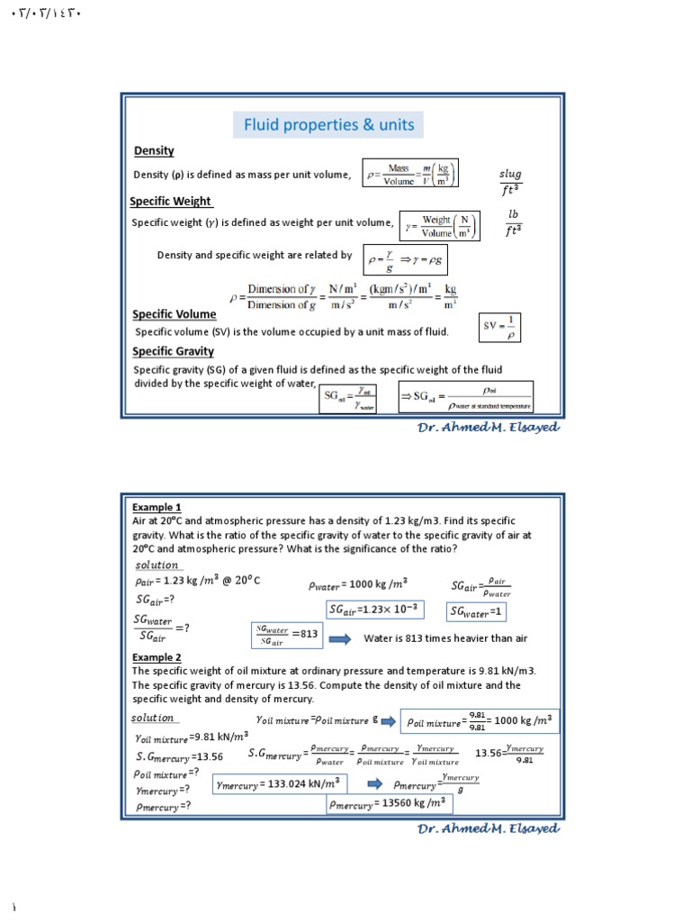 Lecture 2 - Fluid Properties | PDF