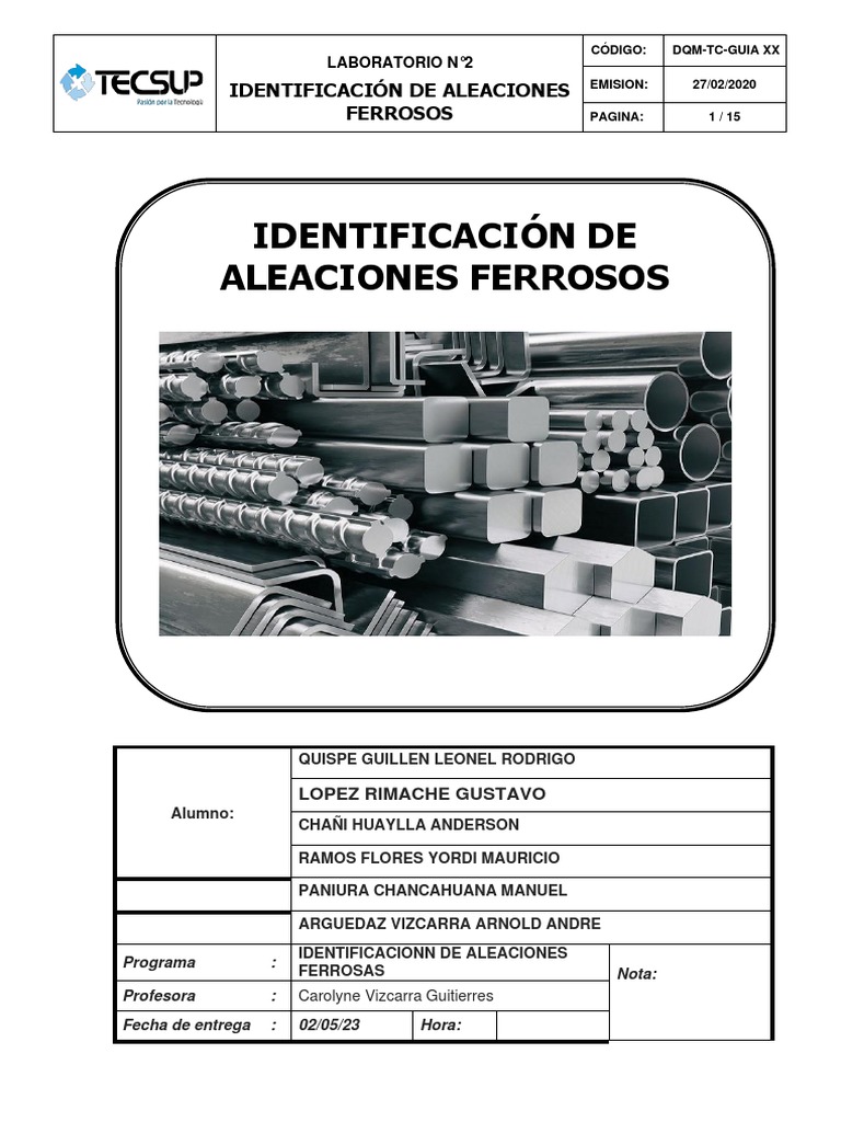 Glab S02 2023 1 | PDF | Hierro | Acero