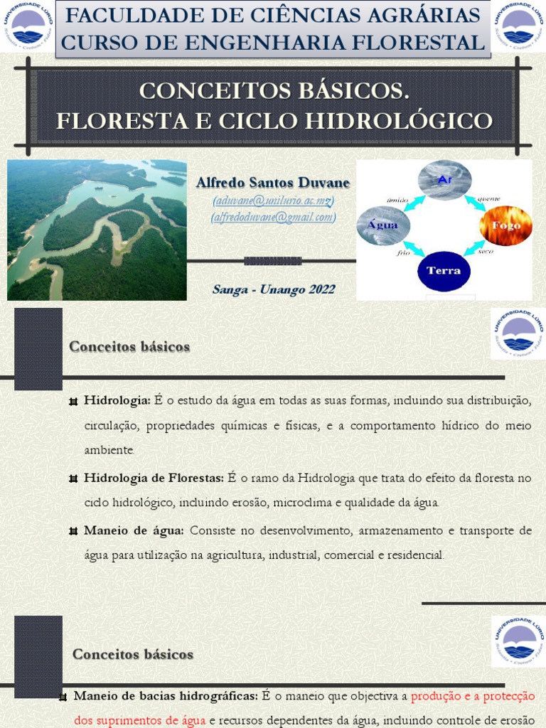 CAP 1 - CONCEITOS BÁSICOS. FLORESTA E CICLO HIDROLÓGICO (3 Aulas) | PDF ...
