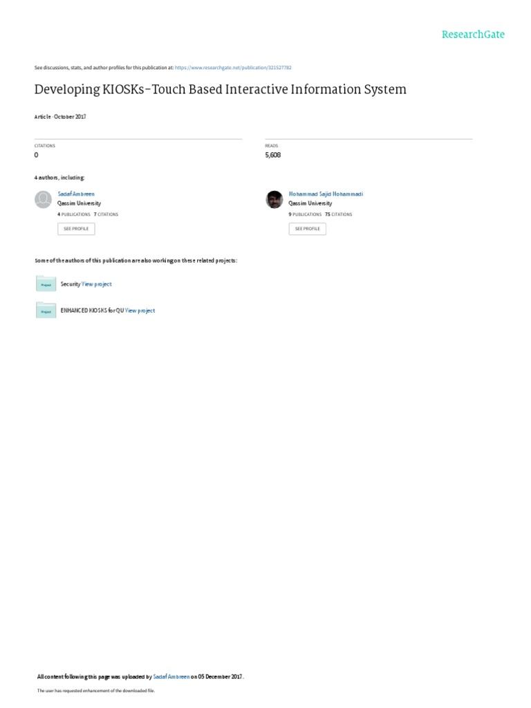 Developing KIOSKs - Touch Based Interacti1 | PDF | Software | Computer Engineering