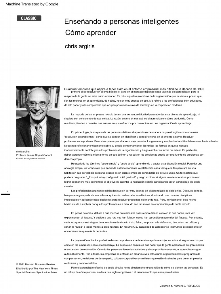 Chris Argyris Learning | PDF | Aprendizaje | Evaluación