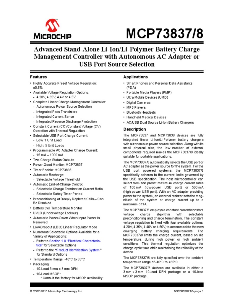 Advanced Stand-Alone Li-Ion/Li-Polymer Battery Charge Management Controller With Autonomous AC ...