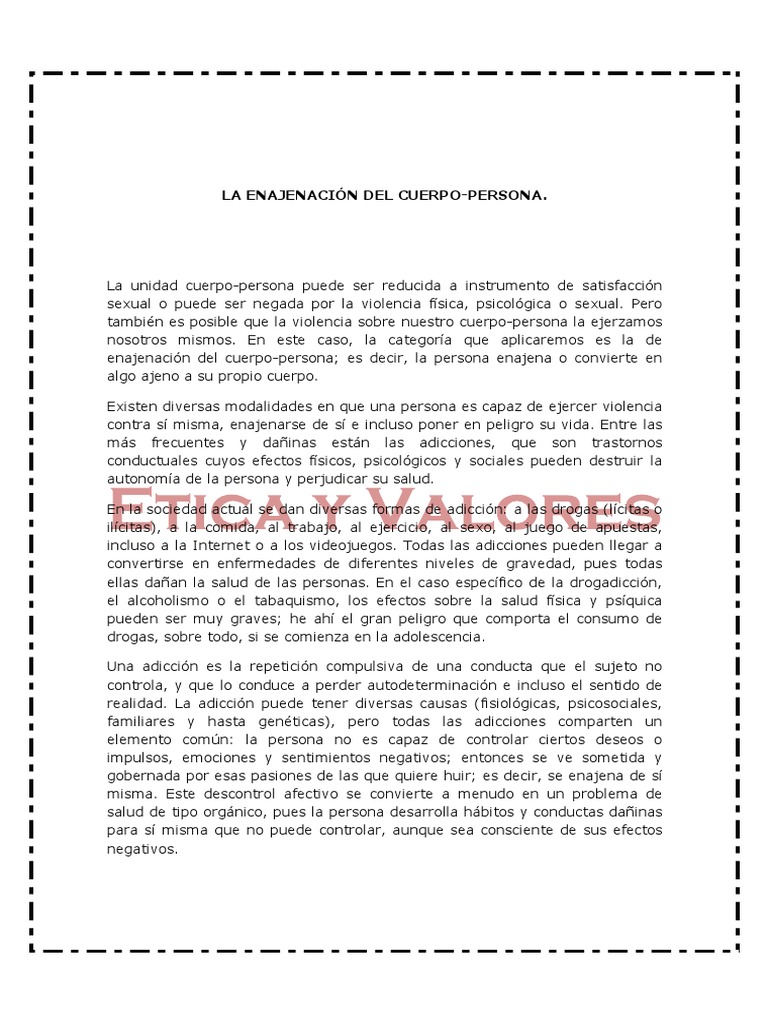 La Enajenación Del Cuer | PDF | La dependencia de sustancias | Drogas