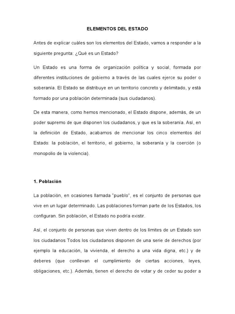 B. Elementos Del Estado | PDF