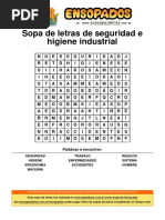 Sopa de Letras: Seguridad y Salud Laboral | PDF