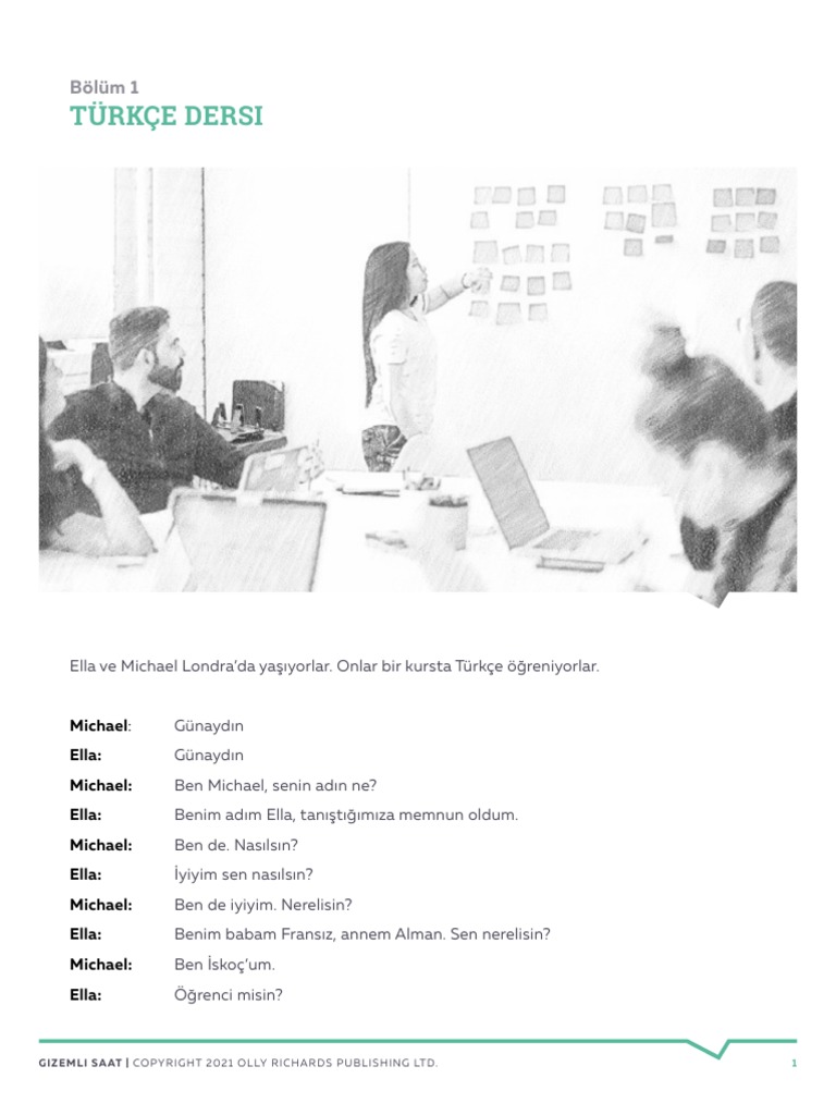 Turkish Uncovered (Beginner) Story Chapter 1 | PDF