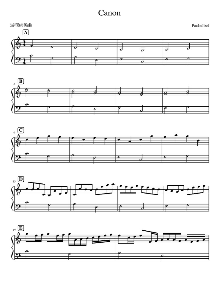 Canon | PDF | Pachelbel's Canon | Compositions