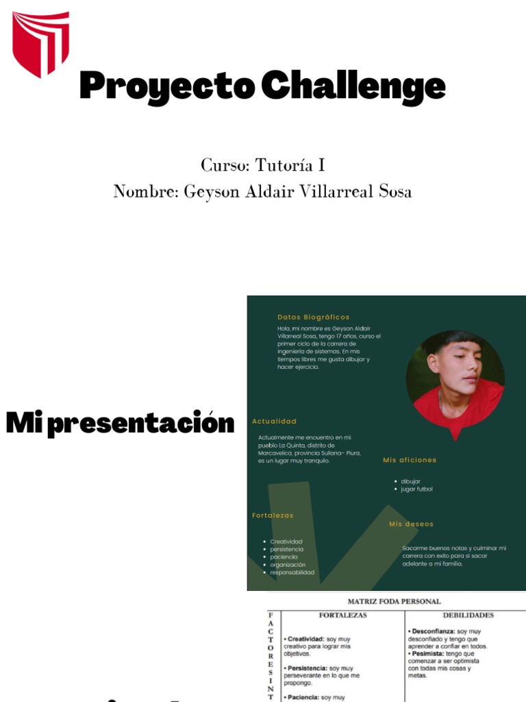 Proyecto Challenge: Curso: Tutoría I Nombre: Geyson Aldair Villarreal Sosa | PDF