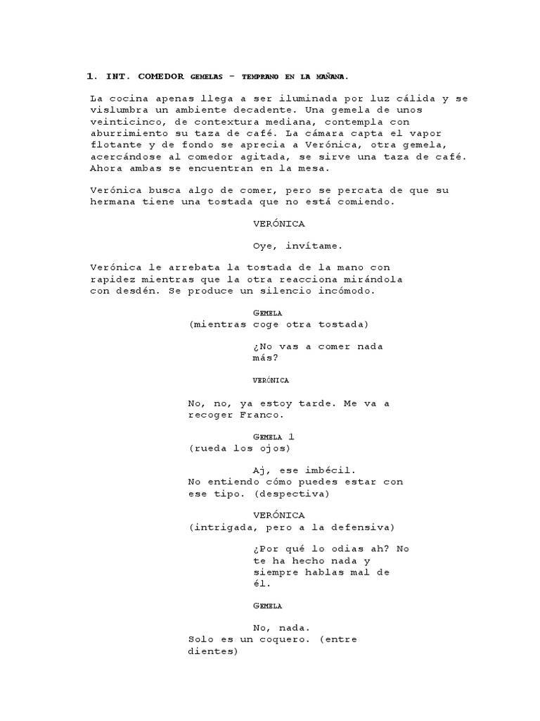 Guion Literario para Corto "Verónica" | PDF