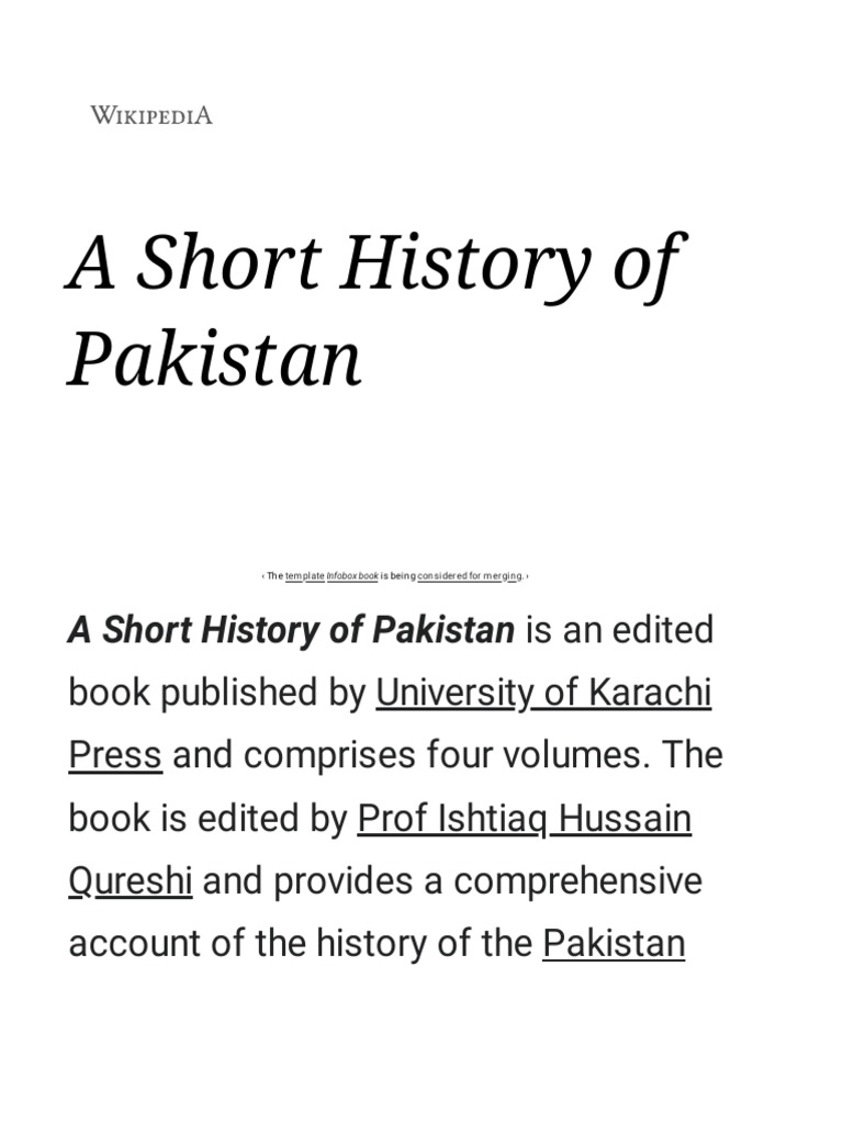 A Short History of Pakistan Is An Edited | PDF | Pakistan | South Asia